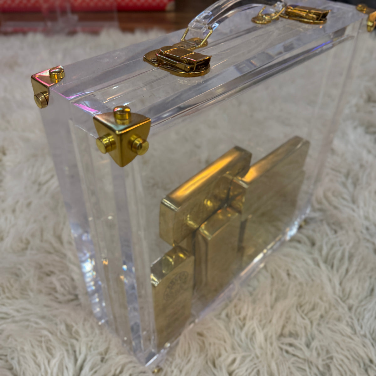 Bullion Vault Luxe™ – Acrylic Case Filled With 10 Solid Brass Gold Bars ...